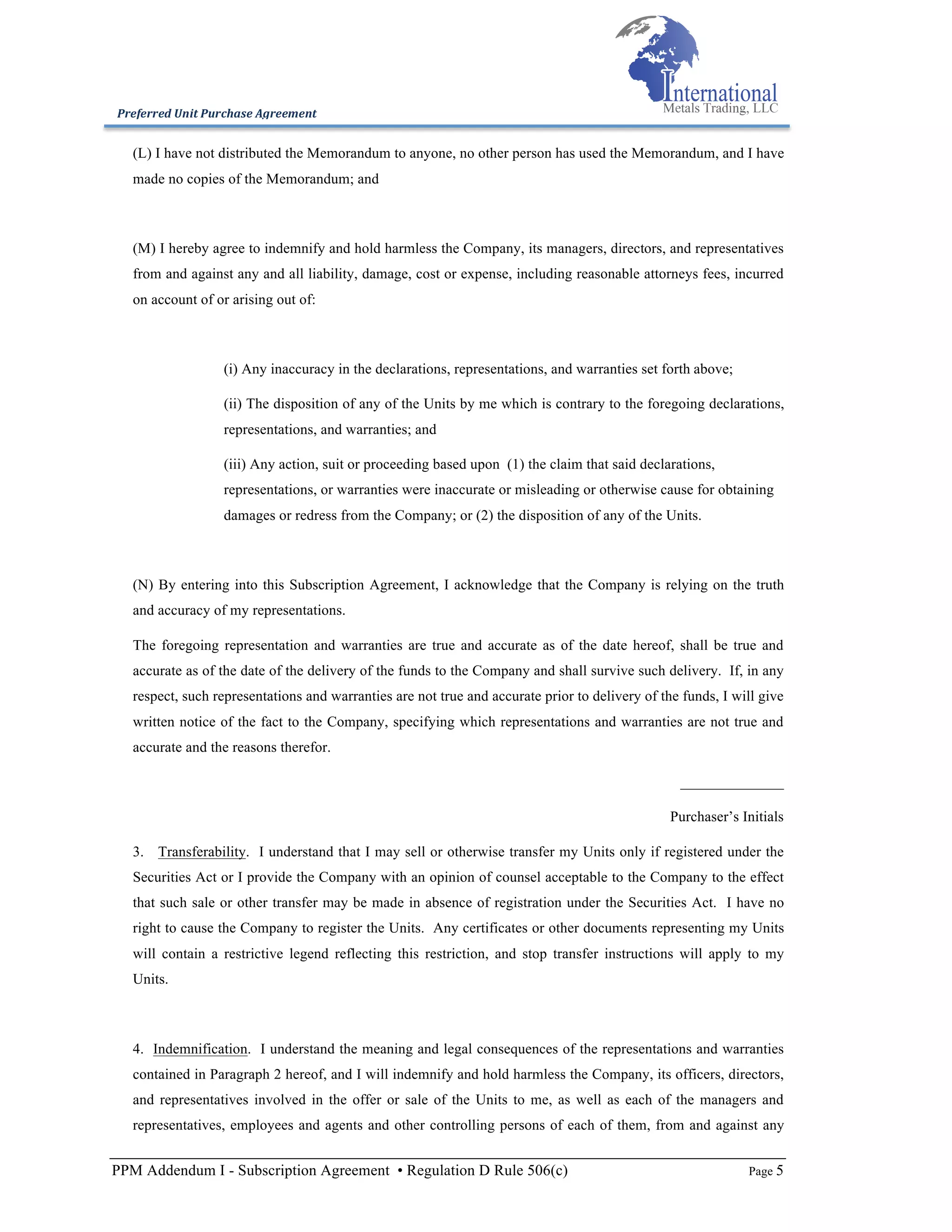 Subscription Agreement (Required) | PDF