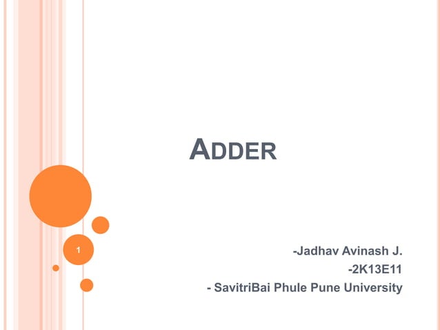 Adder ppt | PPTX