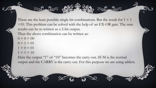 Adders(half aders and full adder with explanation , truth table and ...