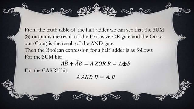 Adders(half aders and full adder with explanation , truth table and ...