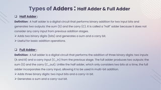 ADDERS IN DIGITAL ELECTRONICS (DE) BY RIZWAN | PDF