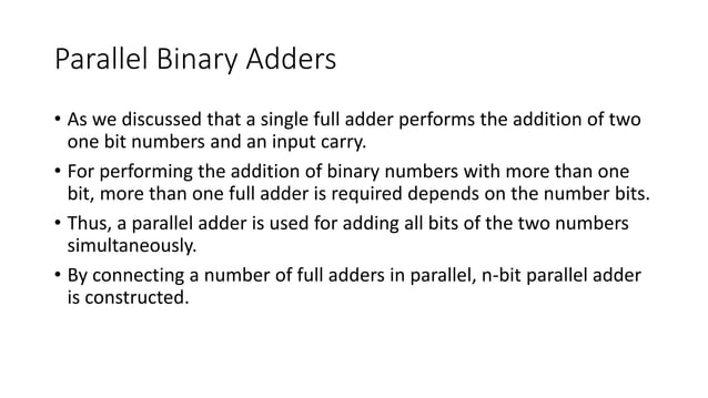 Adder & subtractor (Half adder, Full adder, Half subtractor, Full ...