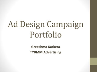 Ad Design Campaign Portfolio | PPTX