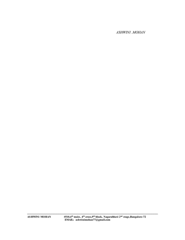 ASHWINI MOHAN RESUME-2016 | PDF