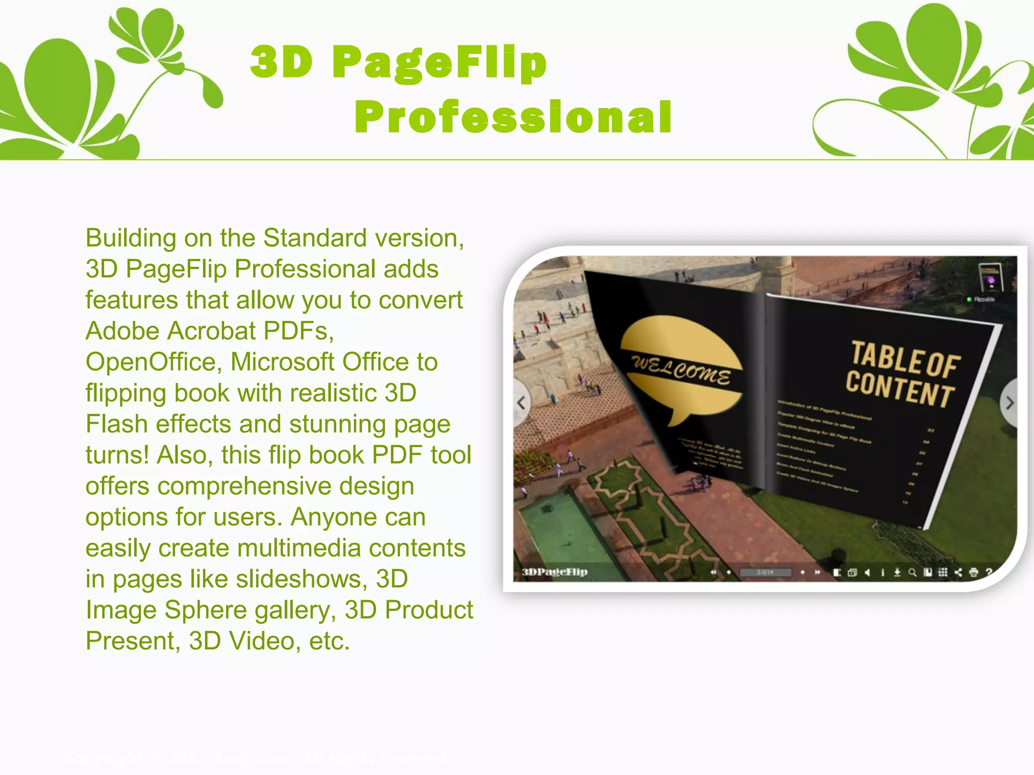 Add flash to your flipbook by using 3 d pageflip professional | PPT