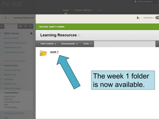 Introduction to Adding Content Folders in Blackboard Learn 9.1 | PPTX