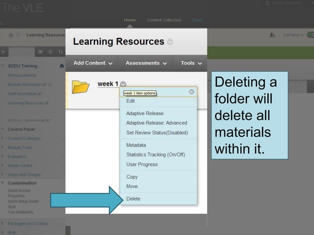 Introduction to Adding Content Folders in Blackboard Learn 9.1 | PPTX