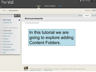 Introduction to Adding Content Folders in Blackboard Learn 9.1 | PPTX