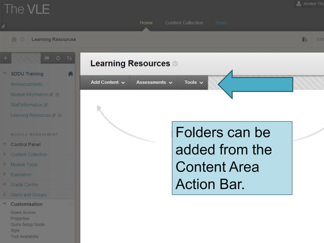 Introduction to Adding Content Folders in Blackboard Learn 9.1 | PPTX
