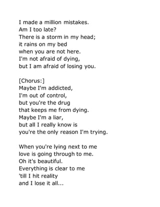 Addicted lyrics | DOCX
