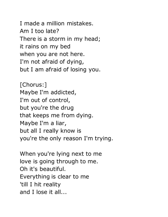 Addicted lyrics | DOCX