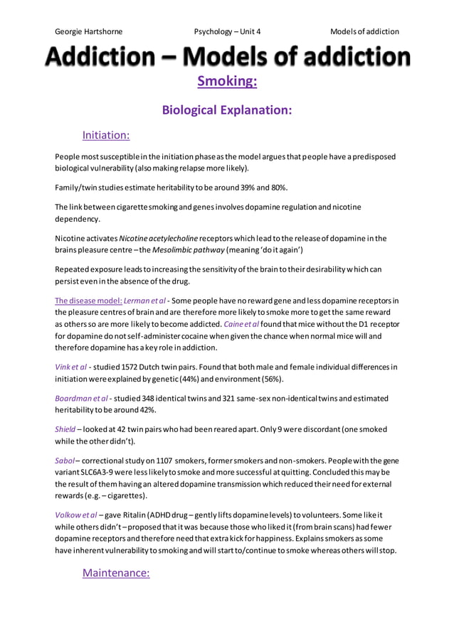 Addiction - models | DOCX