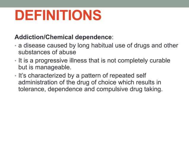 Addiction as a disease.ppt | Substance Abuse | Diseases and Conditions