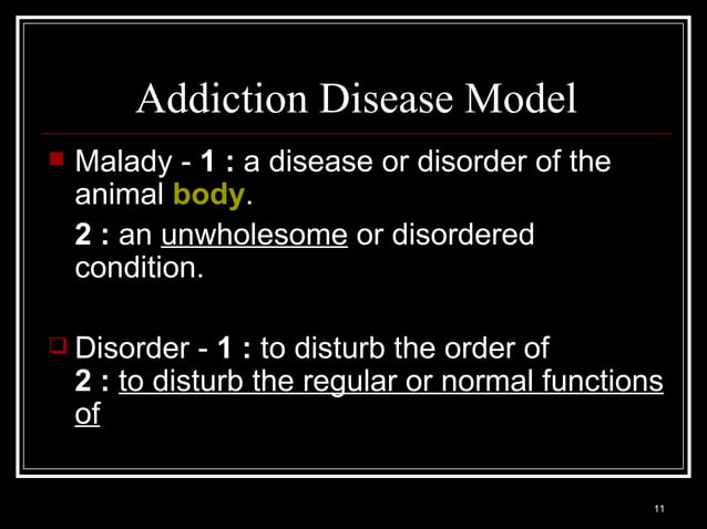 Addiction disease model | PPT | Substance Abuse | Diseases and Conditions