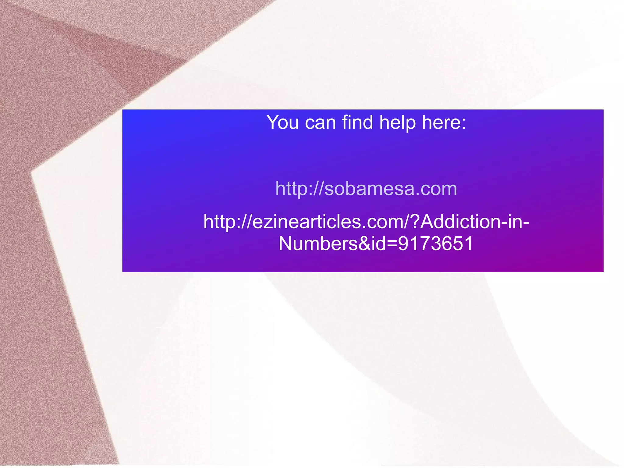 Addiction in numbers | PPT