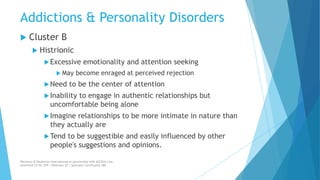 Addictions and Personality Disorders | PPT