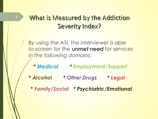 Addiction Severity Index Intro Training Jan 2015