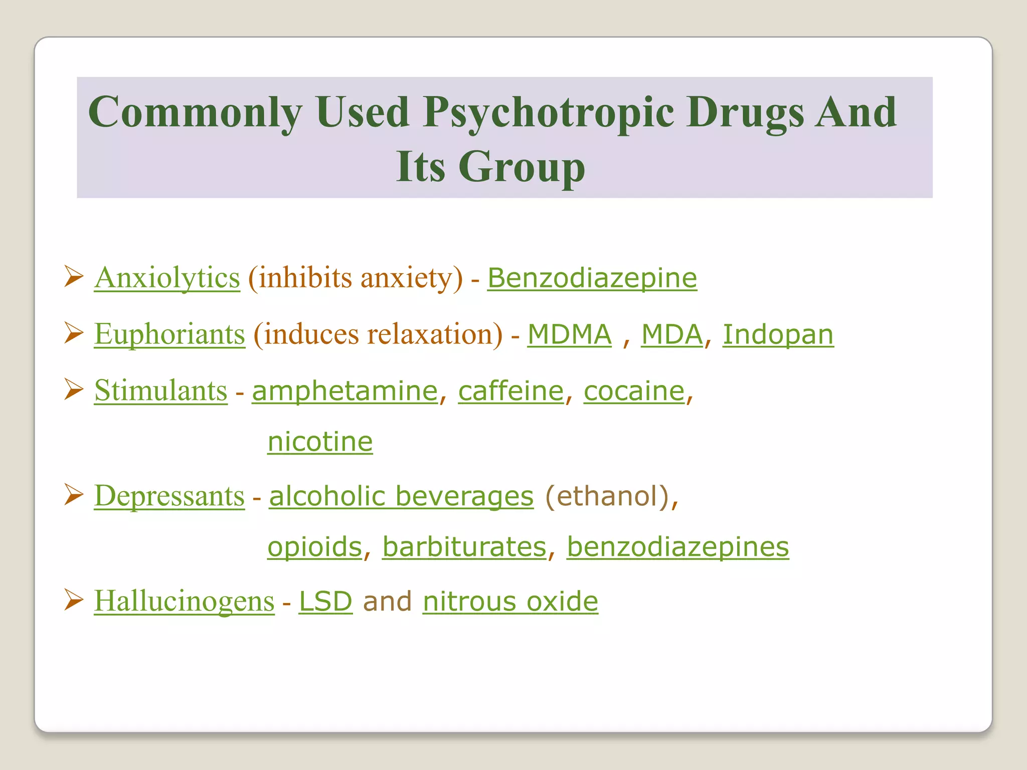Addictive and psychotropic drugs | PPT
