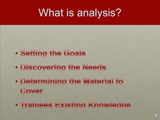 ADDIE Analysis Phase