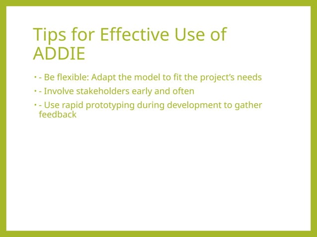 All_about_the_ADDIE_Model_Presentation.pptx | Education