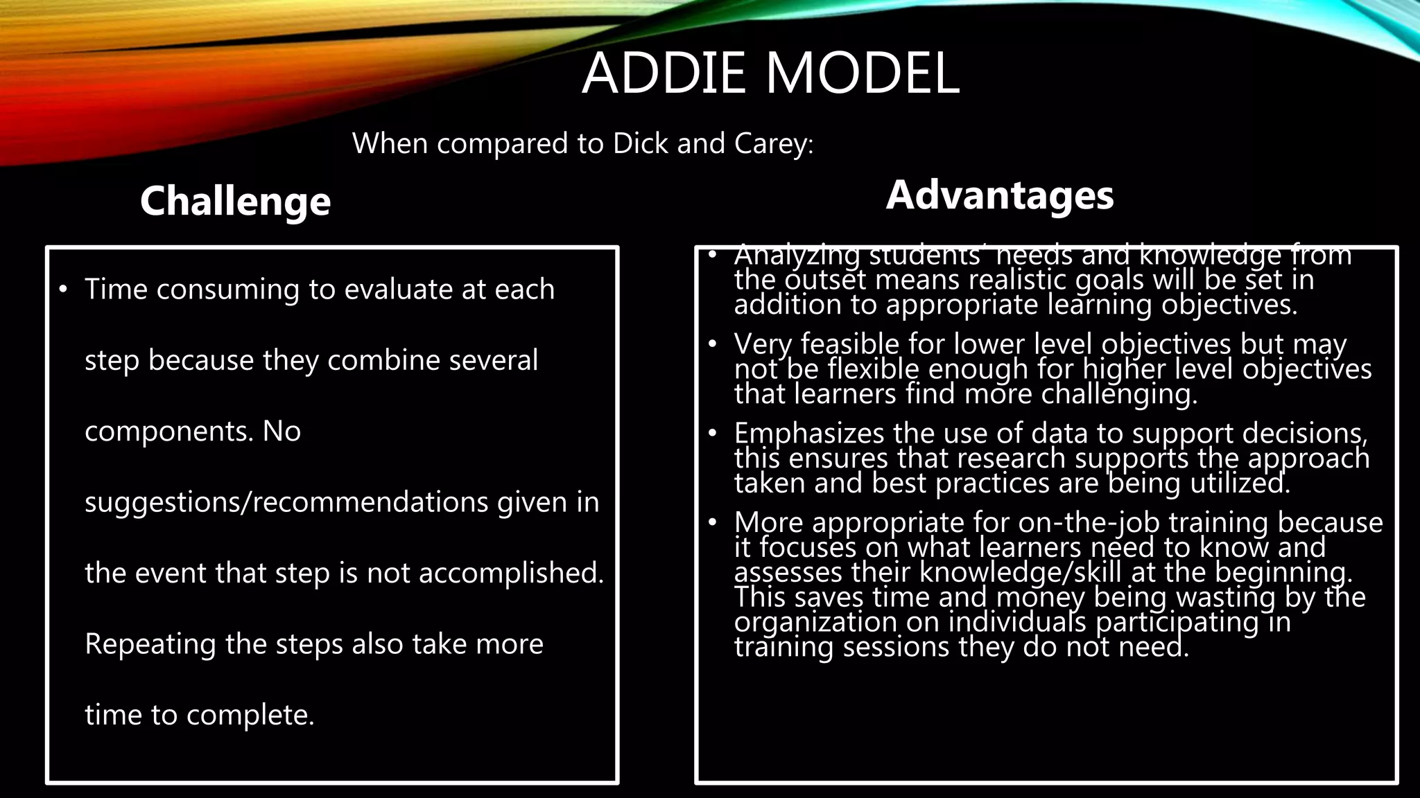 Addie model vs Dick and Carey model | PPTX
