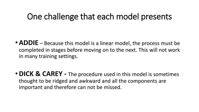 Addie vs dick and carey instructional design models | PPT