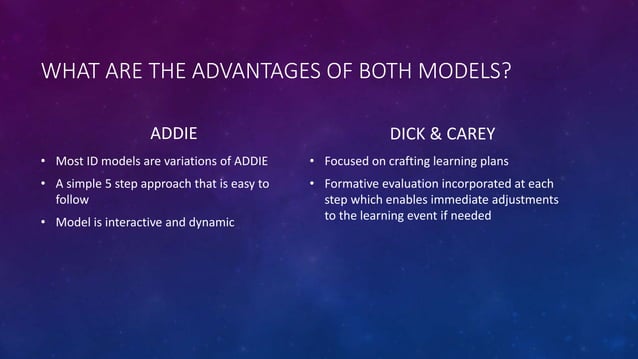 Addie vs Dick & Carey Models | PPT