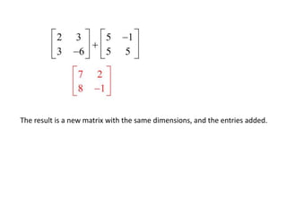 Adding and subtracting matrices unit 3, lesson 2 | PPTX