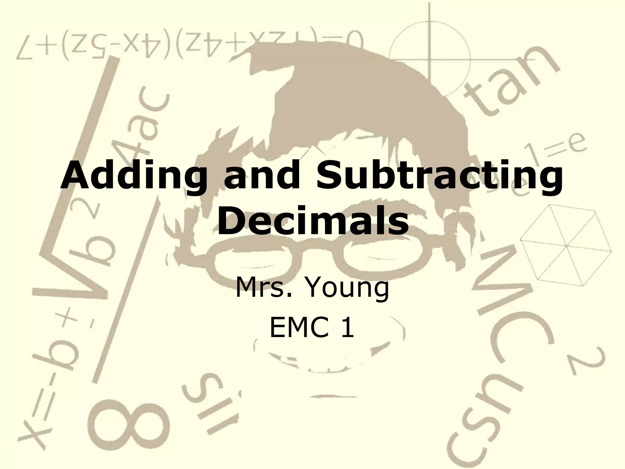 Add and Subtract Decimals | PPT