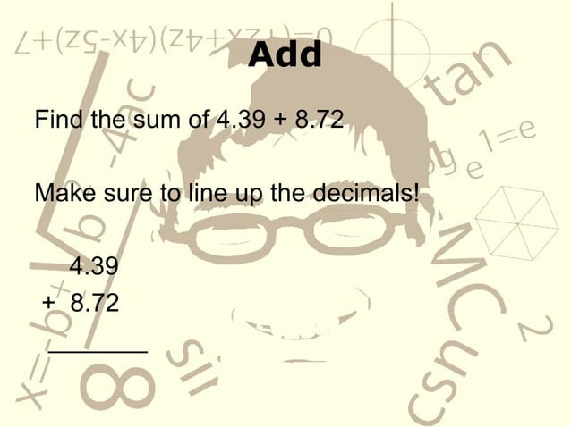 Add and Subtract Decimals | PPT | Technology & Computing