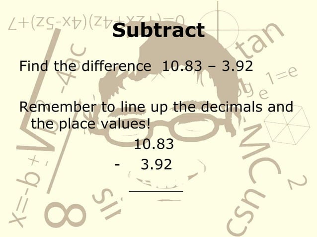 Add and Subtract Decimals | PPT | Technology & Computing