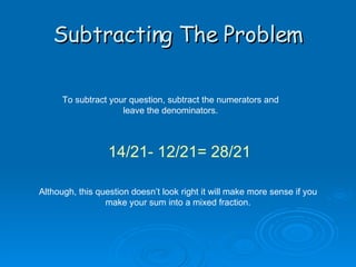 Adding And Subtracting Fractions With Different Denominators | PPT