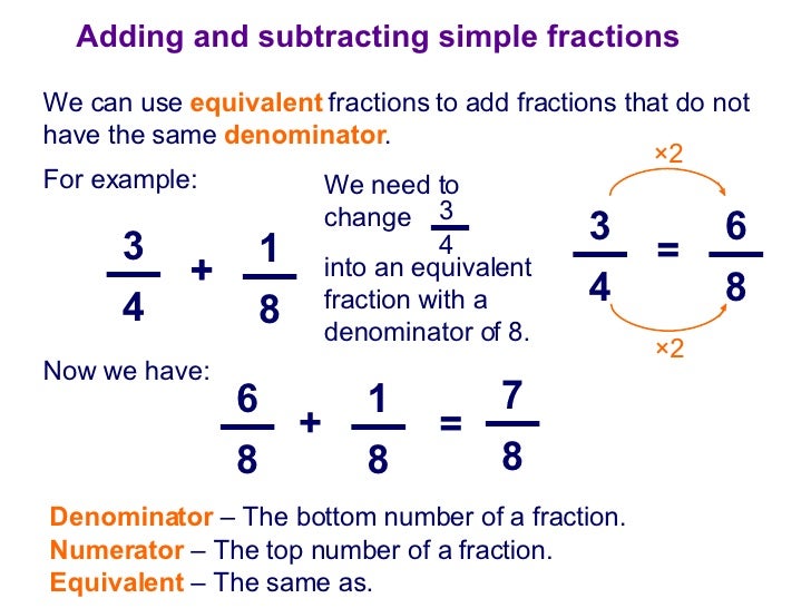 Adding And Subtracting Fractions Adding And Subtracting Fractions