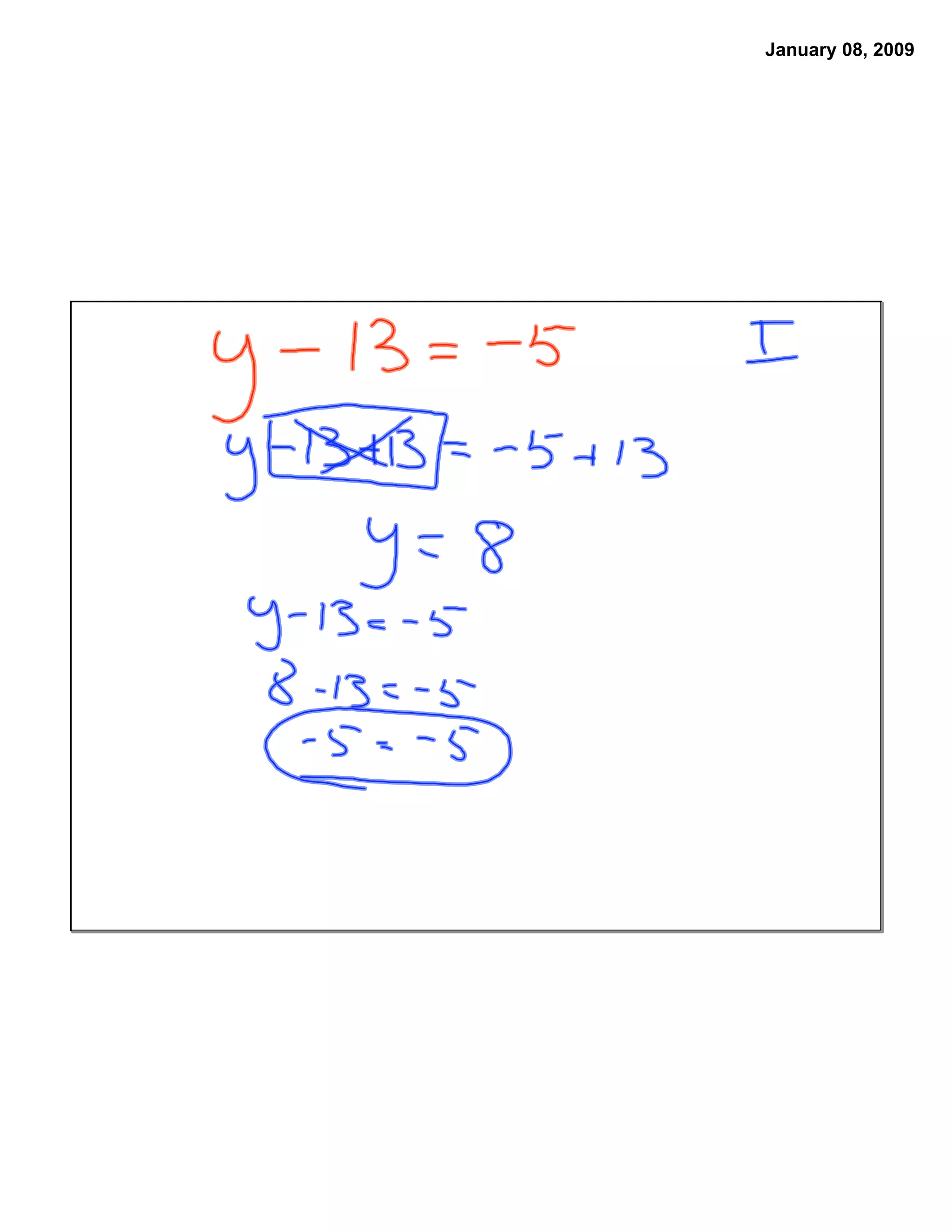 Adding And Subtracting One Step Equations | PDF