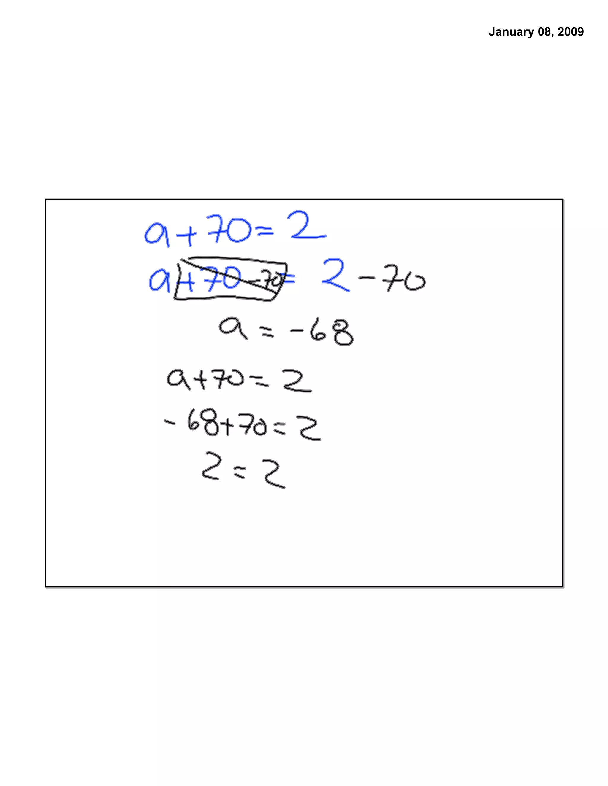 Adding And Subtracting One Step Equations | PDF