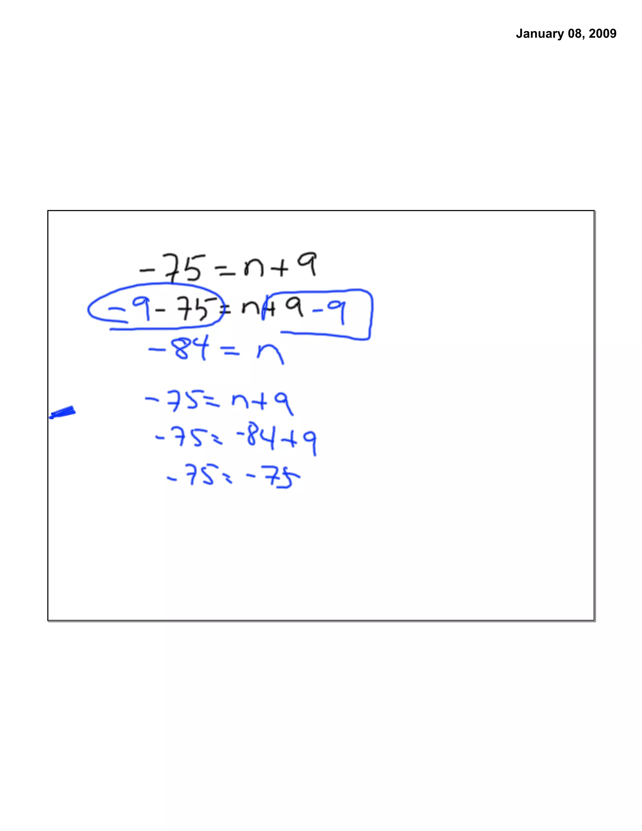 Adding And Subtracting One Step Equations | PDF