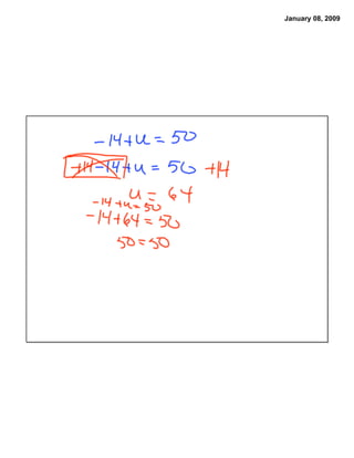 Adding And Subtracting One Step Equations | PDF