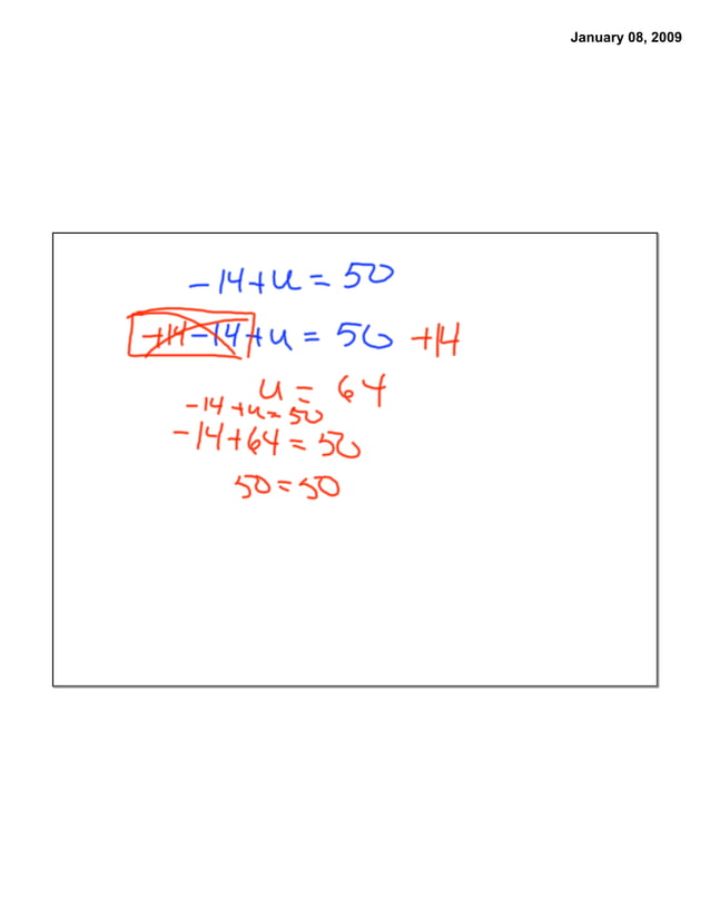 Adding And Subtracting One Step Equations | PDF