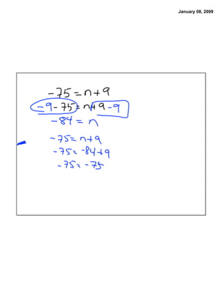 Adding And Subtracting One Step Equations | PDF