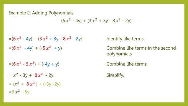 Adding And Subtracting Polynomialss Pptx