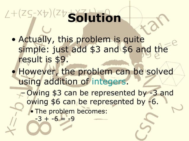 Adding Integers | PPT | Science
