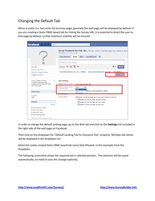 Adding Static FBML Application for Facebook Surveys Deployment | PDF
