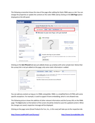 Adding Static FBML Application for Facebook Surveys Deployment | PDF