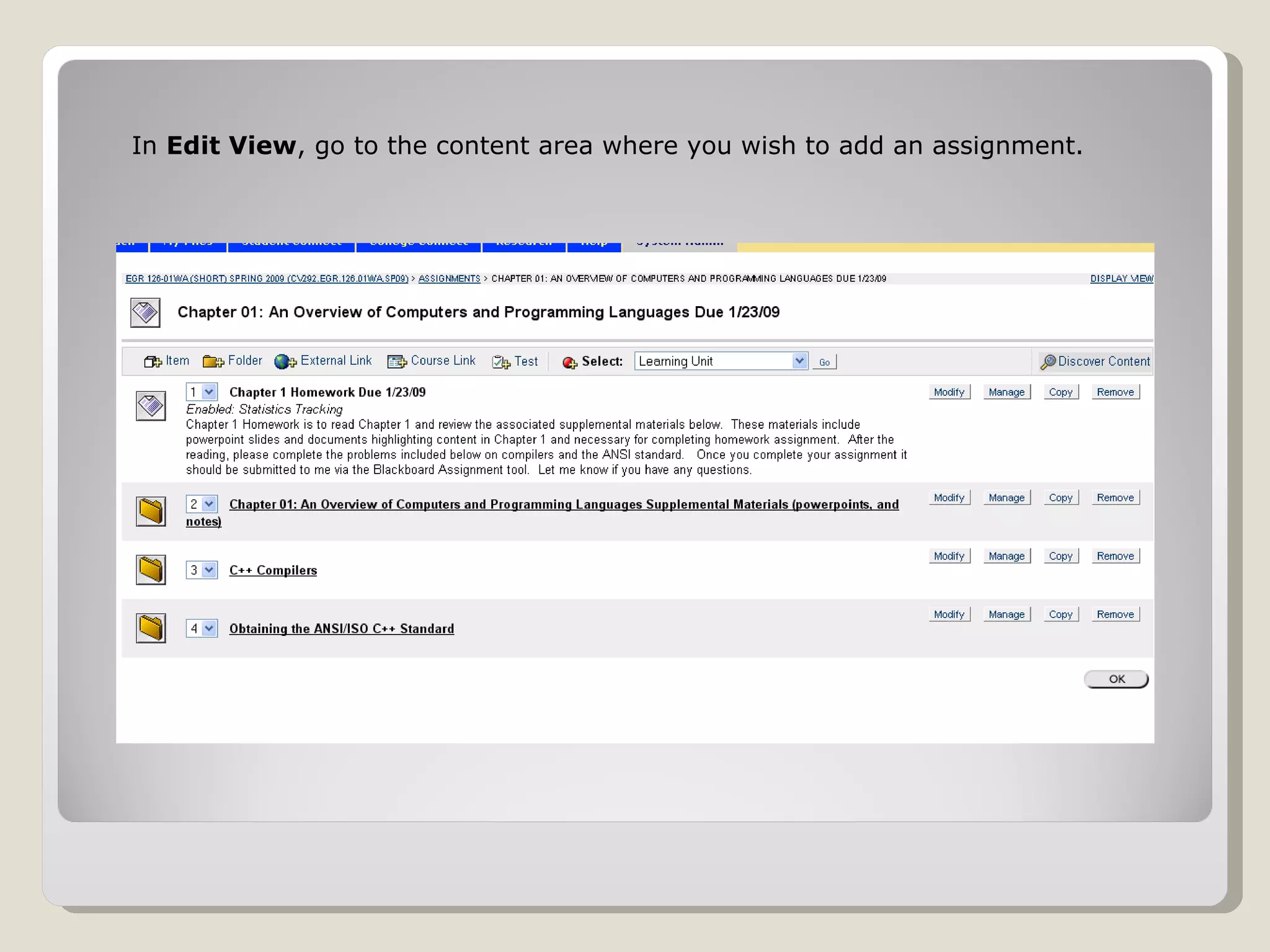 Adding An Assignment In Blackboard Ppt
