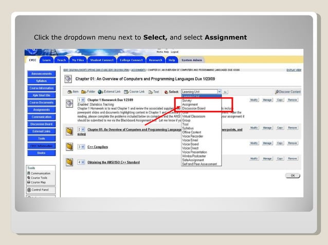 Adding An Assignment In Blackboard | PPT