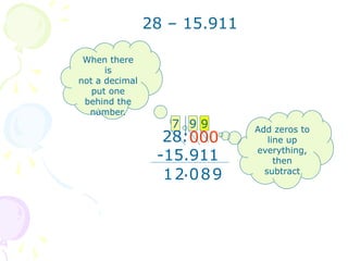 Adding and subtracting decimals | PPT