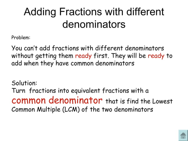 Adding and subtracting fractions | PPT
