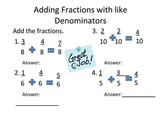 Adding And Subtracting Fractions | PPT