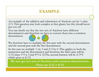 Adding and subtracting fractions | PDF | Physics | Science