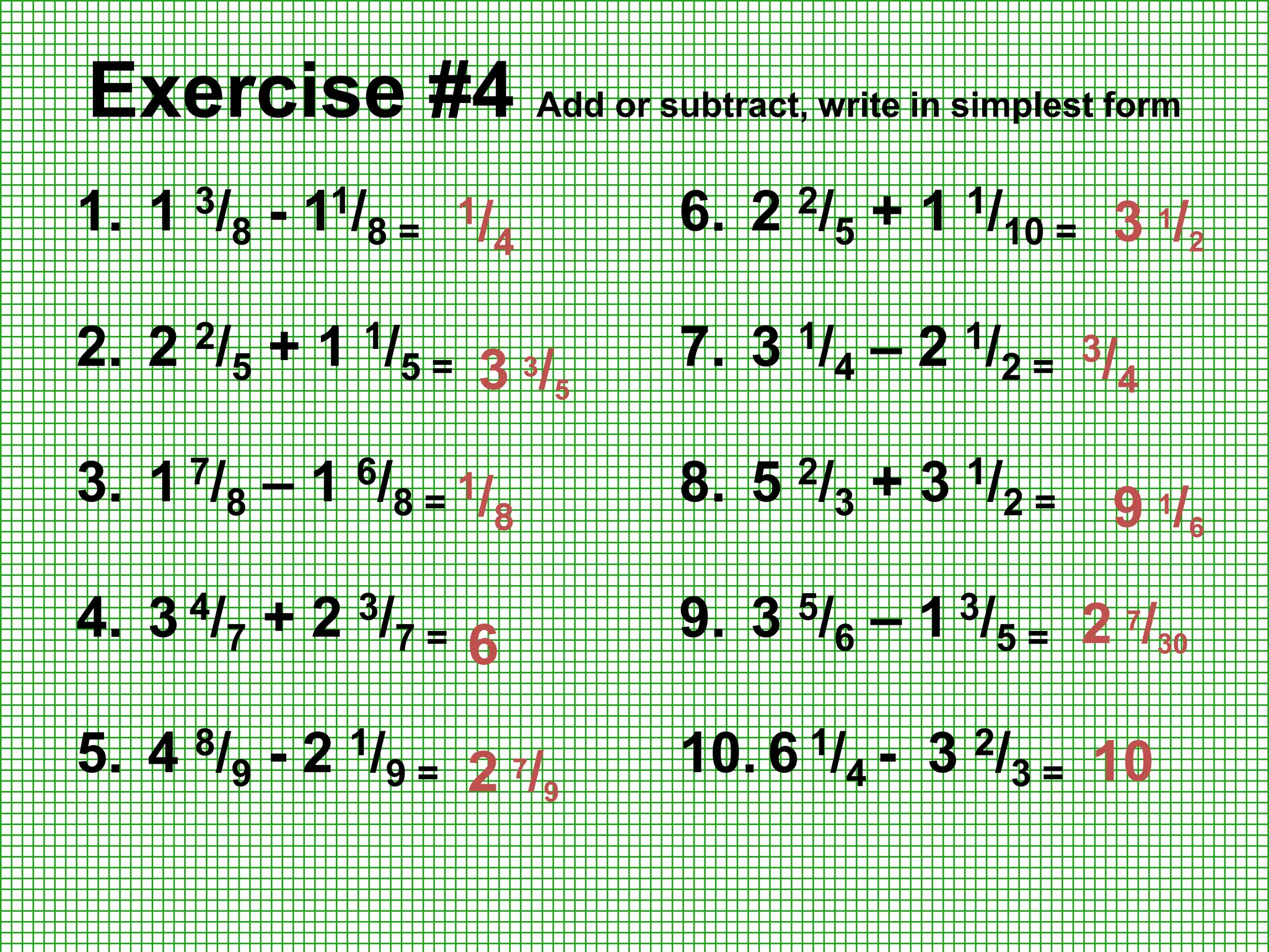 Adding and subtracting fractions | PPT